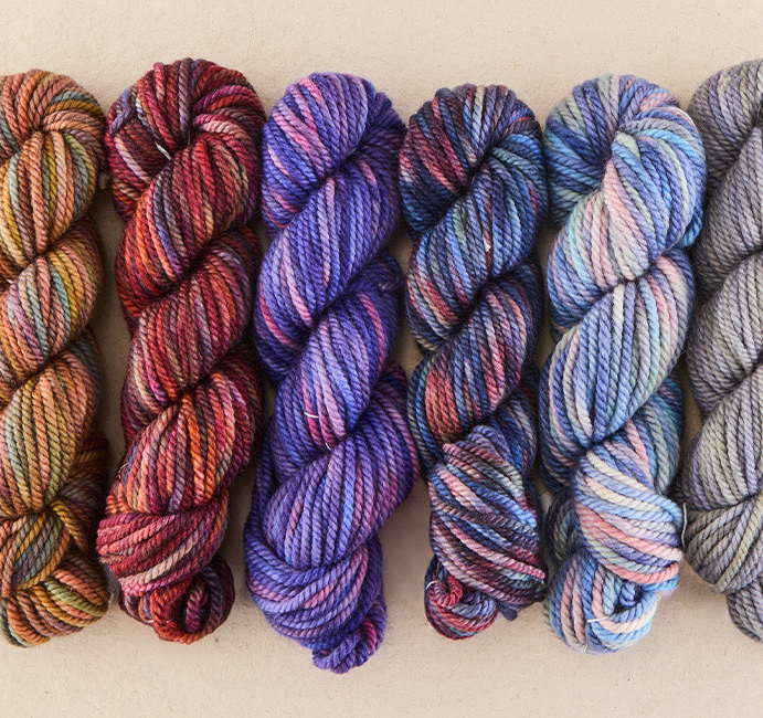 Oxford Violet Jane Variegated Rug Yarn at Dream Weaver Yarns LLC